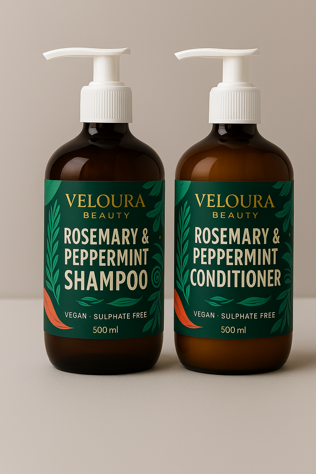 Rosemary & Peppermint Haircare Bundle ( Shampoo, Conditioner and Hairs ...